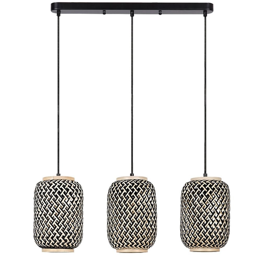 Pendul Adalla, 3 x E27, 40 W, L 58 cm, negru/maro