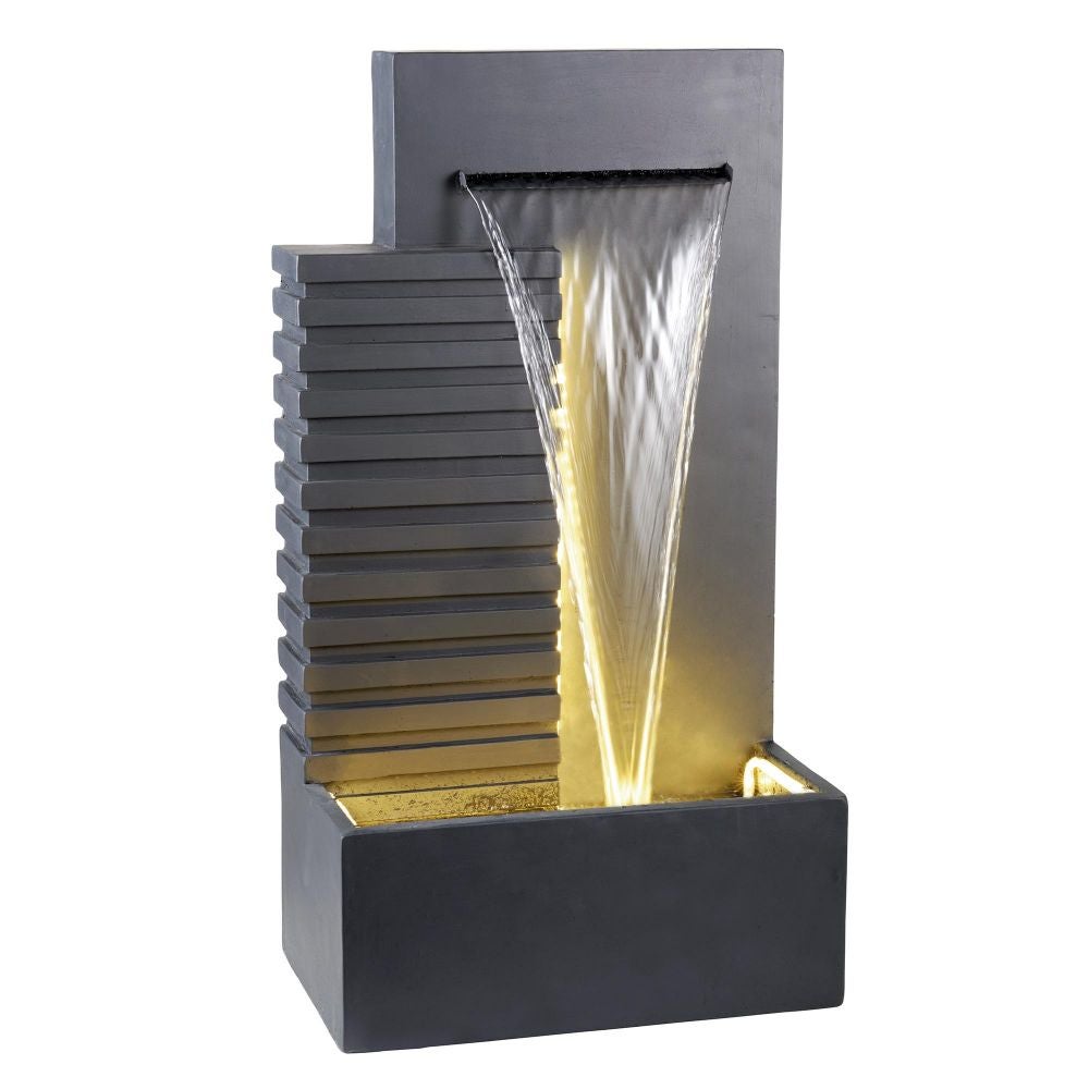 Fantana decorativa gradina, dreptunghiulara, cu LED, H 95 cm