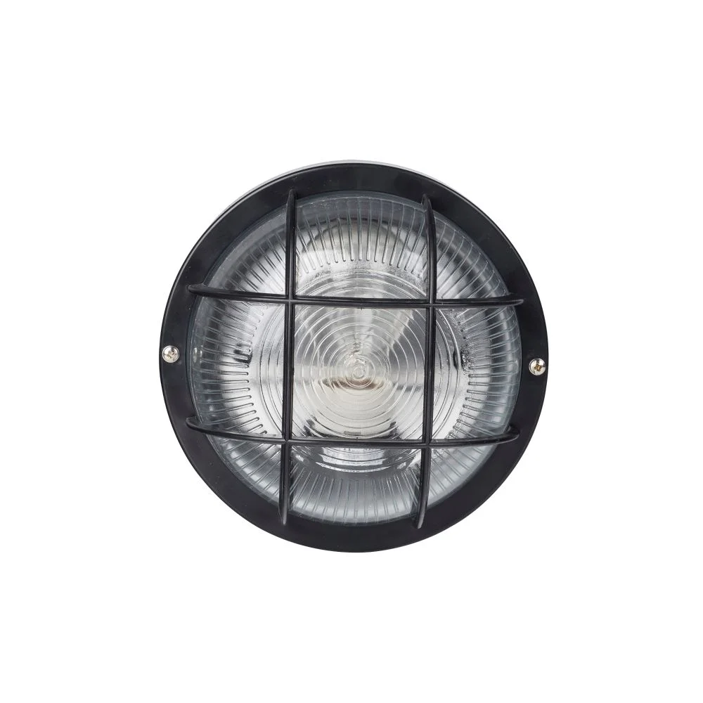 Aplica exterior rotunda, 1 x E27, 60 W, IP44, negru