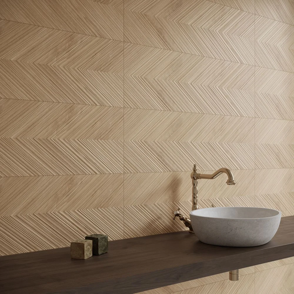 Faianta 29.8 x 89.8 cm, Balade Chevron Wood, aspect lemn, bej, mat ...