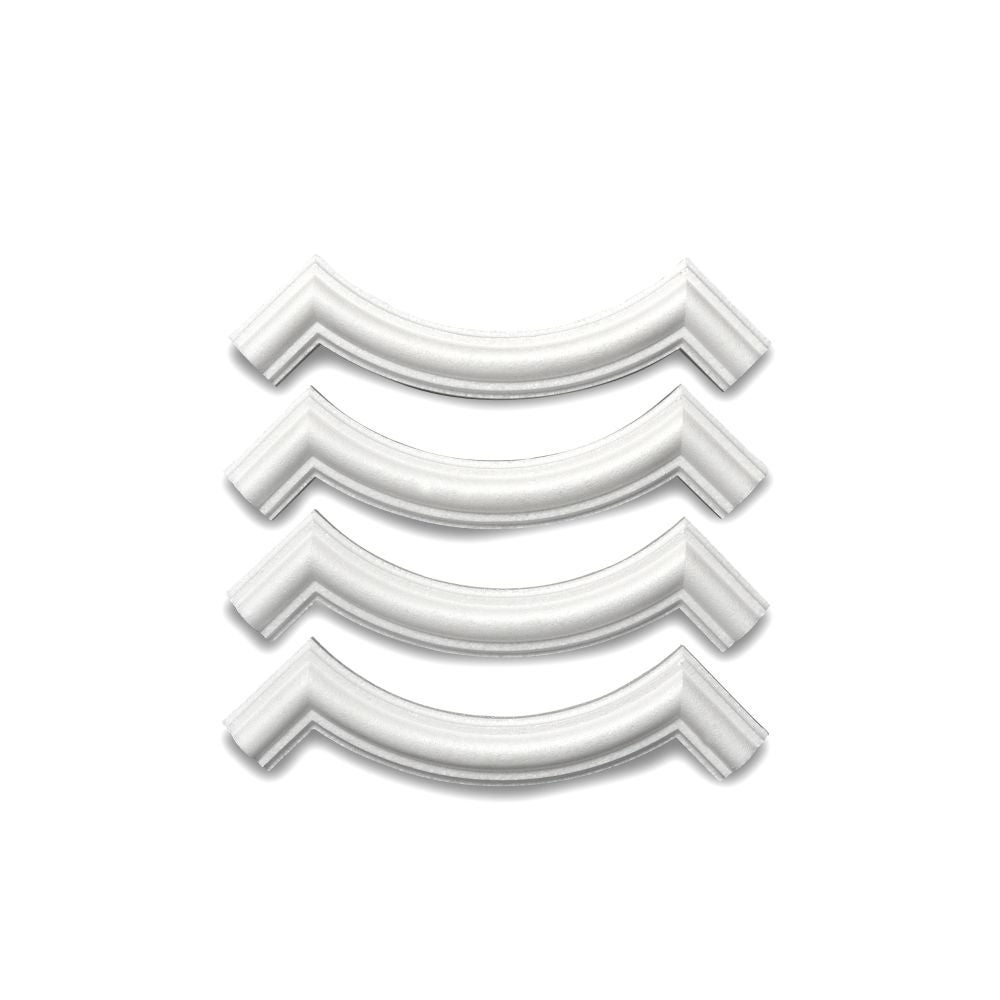 Set 4 sferturi de cerc, polistiren expandat, 25 cm, alb