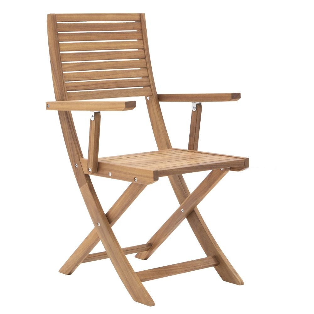 Set 2 scaune gradina Naterial Solaris II, cu brate, pliabile, lemn ...