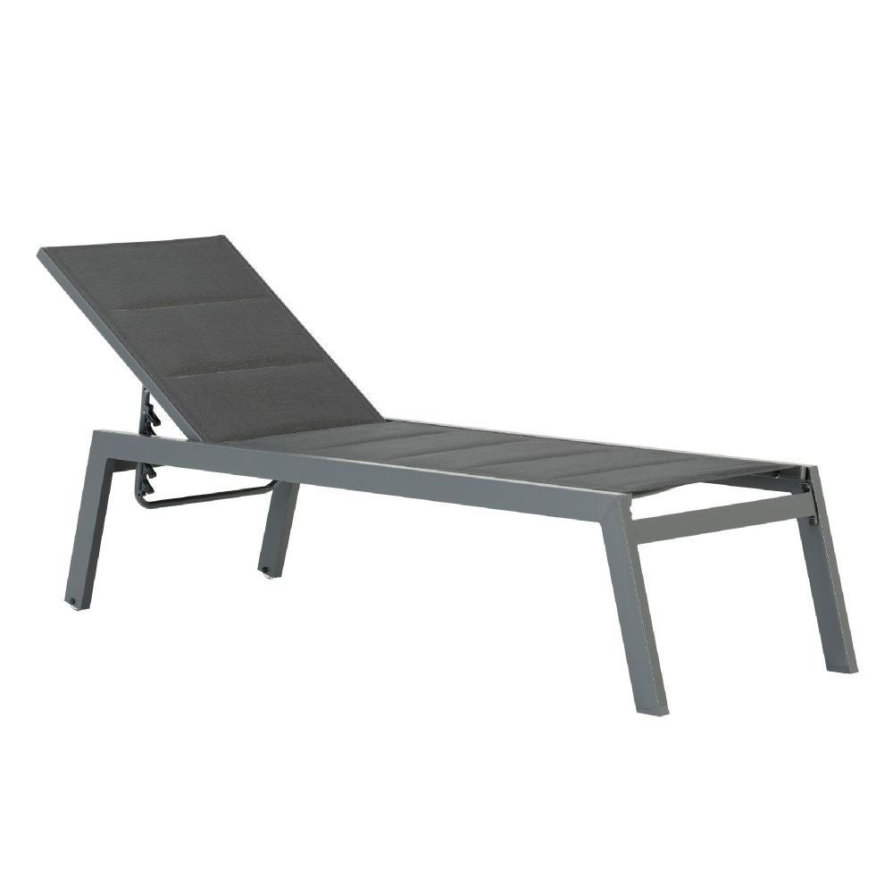 Sezlong Naterial Bela, multipozitii, aluminiu/textil, 203 x 65 x 43 cm, gri