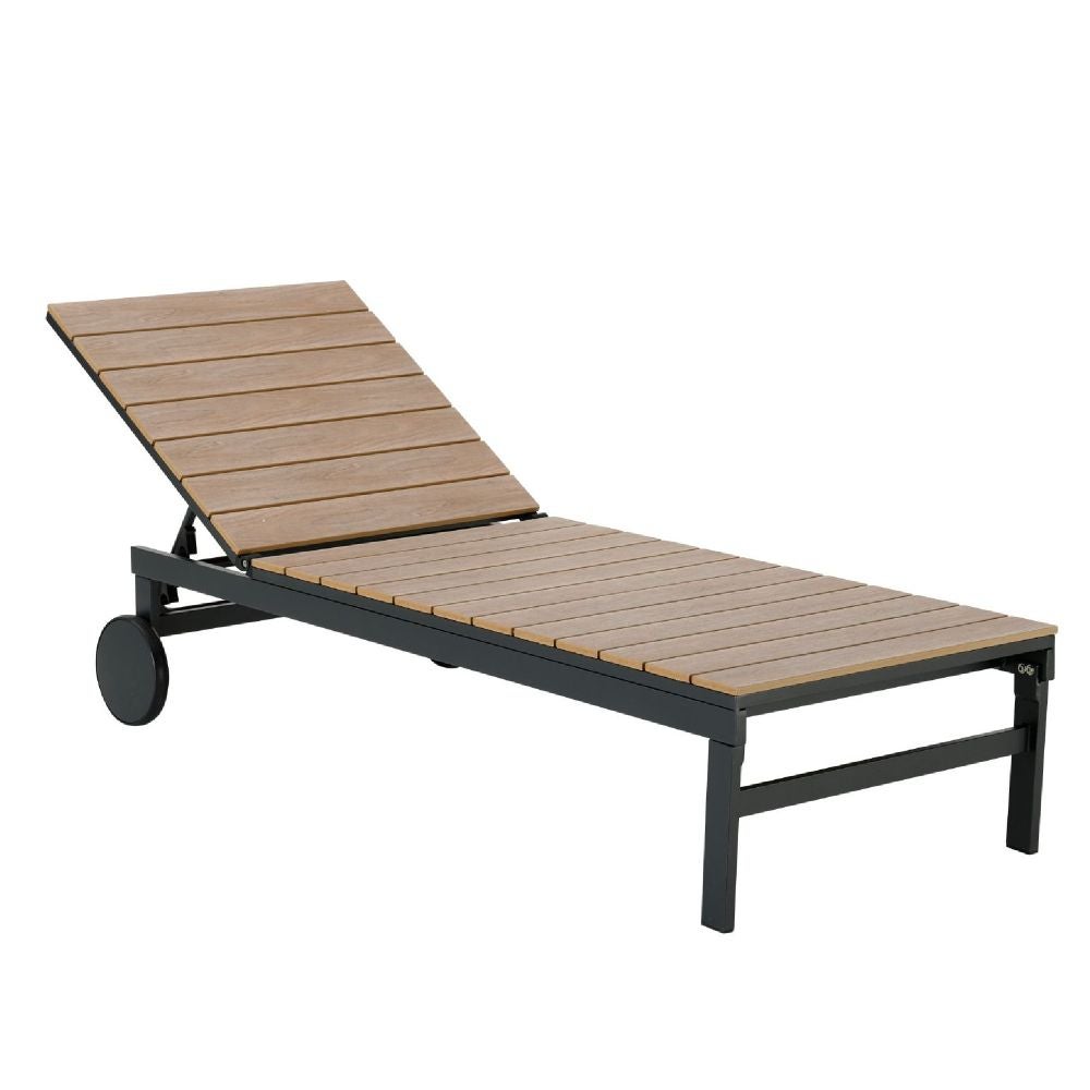 Sezlong cu roti Naterial Clara, multipozitii, aluminiu/lemn sintetic ...