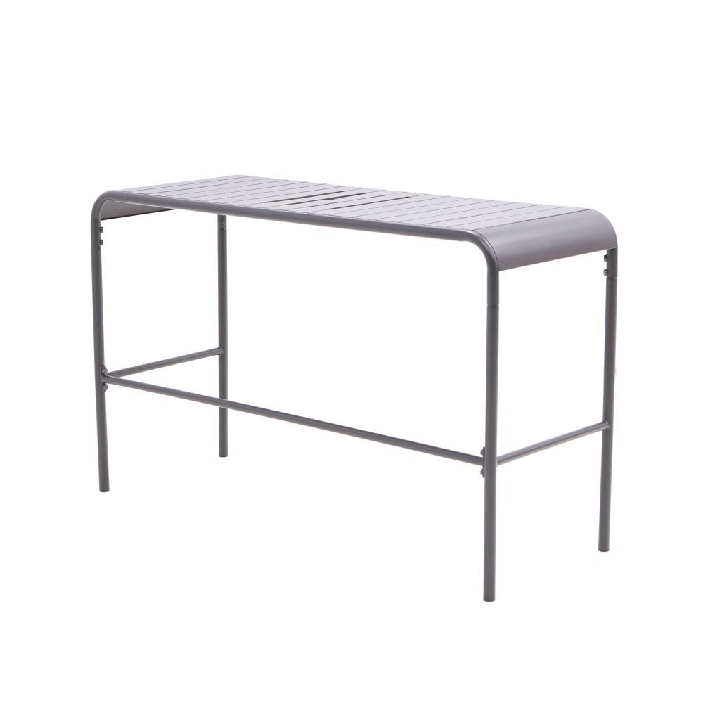 Masa balcon Cafe II, pentru 4-6 persoane, otel, 120 x 45 x 75 cm, gri