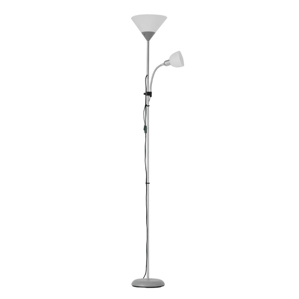 Lampadar Basic, 1 x E27, 1 x E14, 40 W, H 177 cm, argintiu