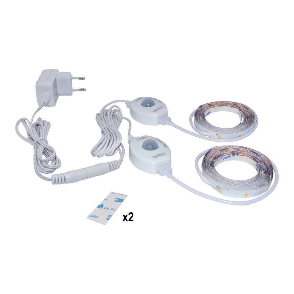 Kit Banda Led Sori 2 X 2m 132 Lm M 2 X Senzor De Miscare Lumina Calda