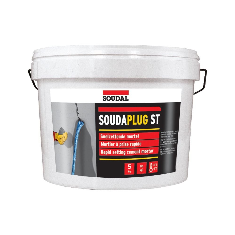 Mortar ciment ultra rapid Soudal Soudaplug ST, 5 Kg, gri