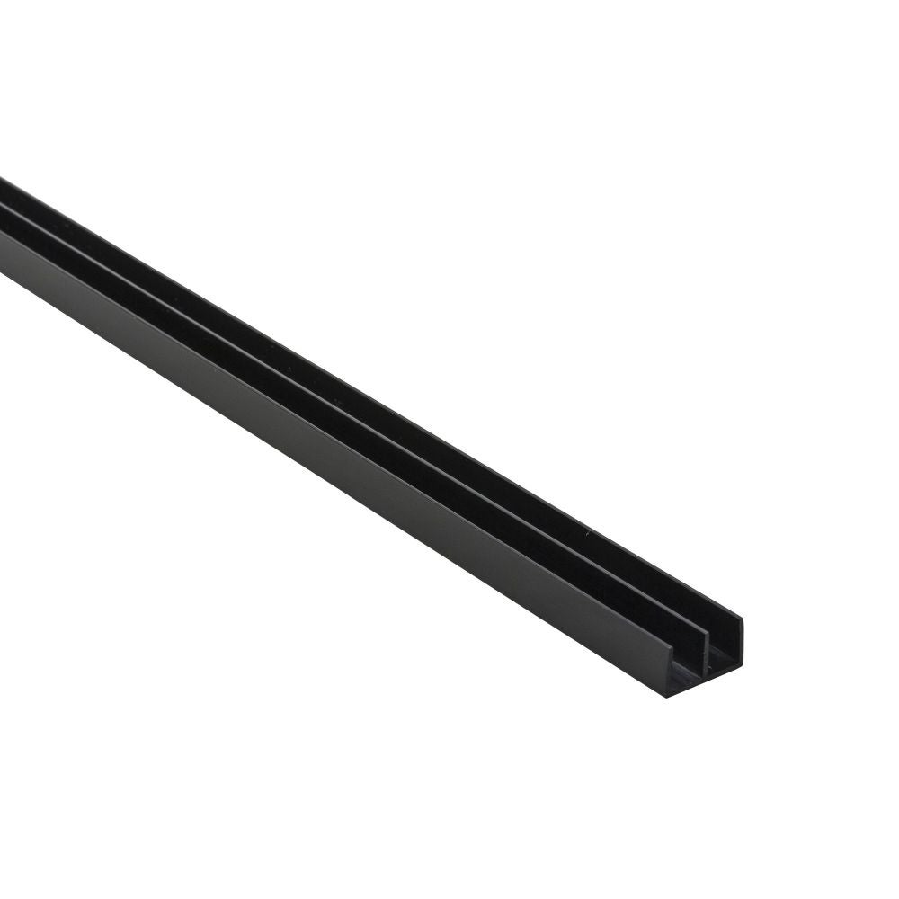 Profil U PVC, 10 x 18 x 1 mm, L = 2 m, negru mat