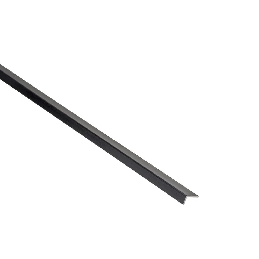 Cornier aluminiu periat anodizat, 11 X 6 X 1 mm, L = 1 m, negru mat