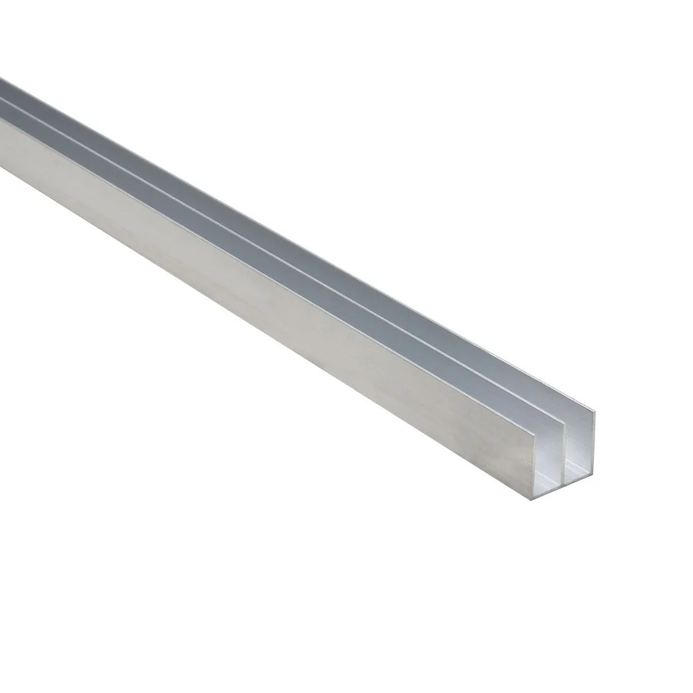 Profil U aluminiu brut, 18 x 20 x 1 mm, L = 1 m