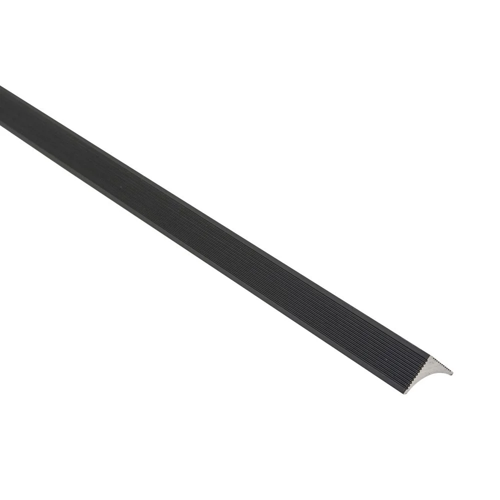 Cornier curbat aluminiu periat anodizat, 15 X 15 mm, L = 2.5 m, negru