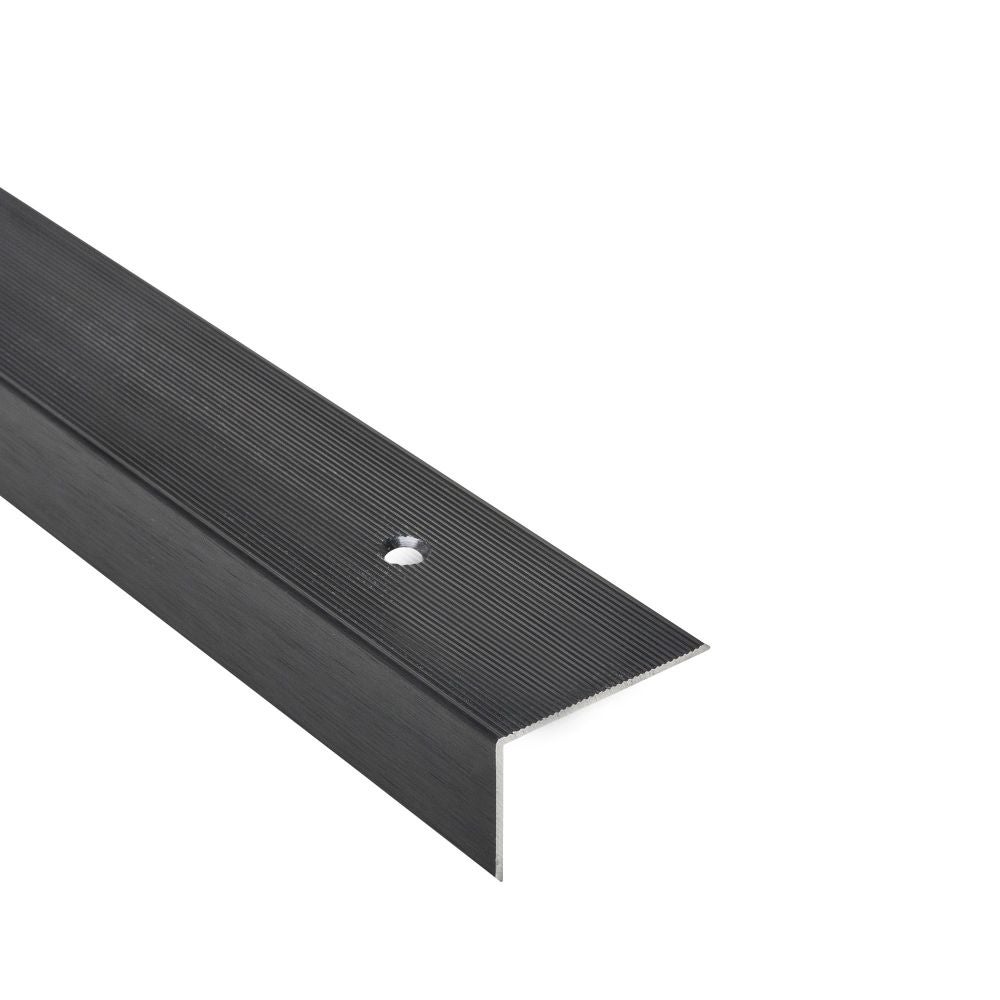 Cornier aluminiu anodizat, gaurit, 25 X 40 X 1.5 mm, L = 1 m, negru