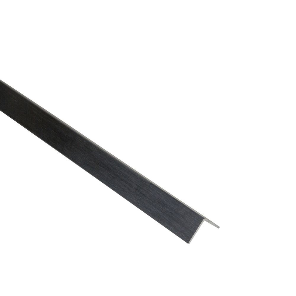 Cornier aluminiu periat anodizat, 15 X 15 X 1 mm, L = 1 m, negru