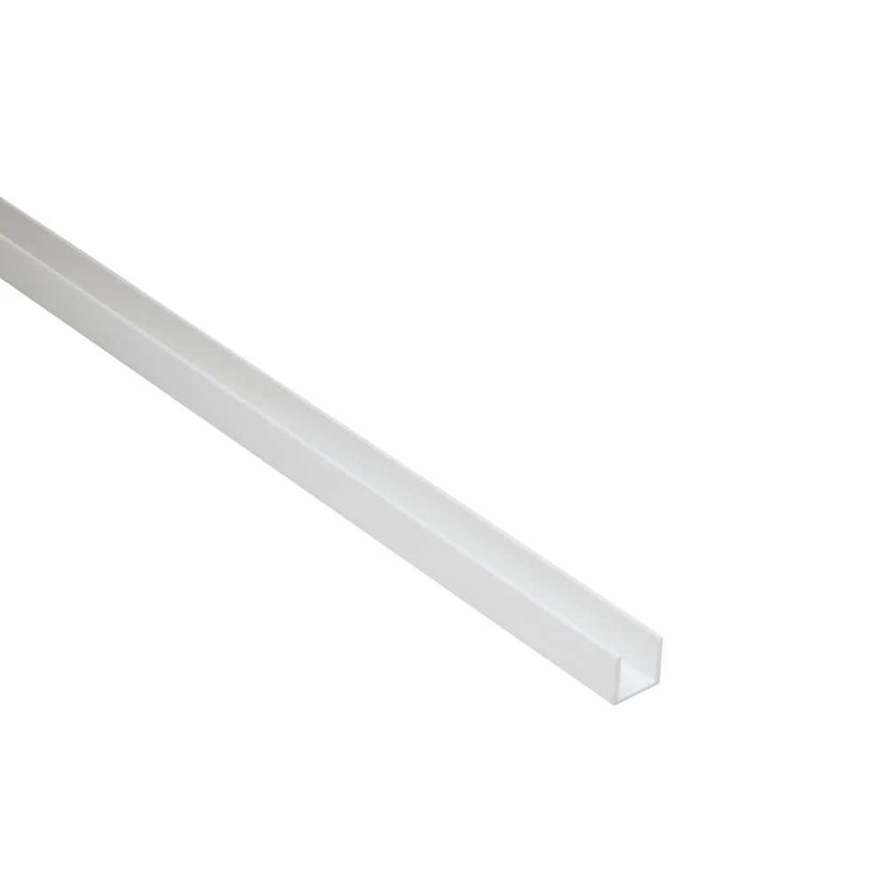 Profil U PVC, 10 x 10 x 1 mm, L = 1 m, alb mat
