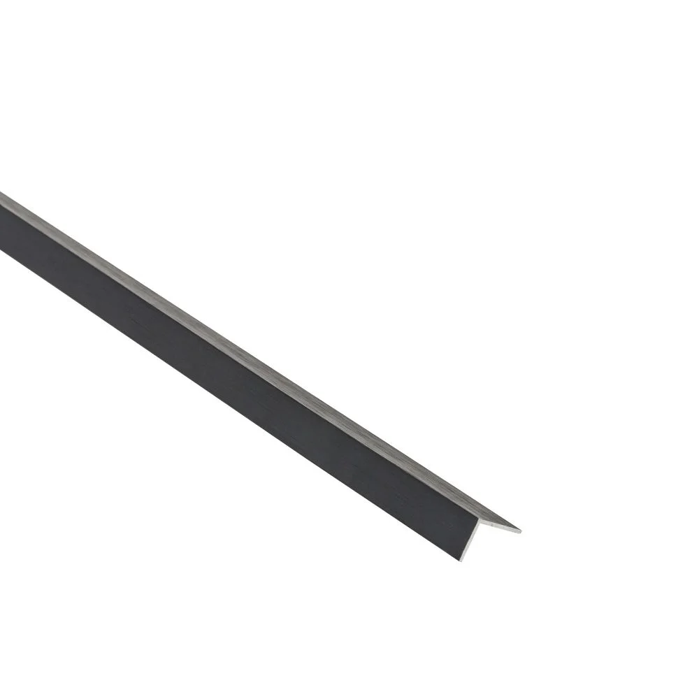 Cornier aluminiu periat anodizat, 15 X 10 X 1 mm, L = 1 m, negru