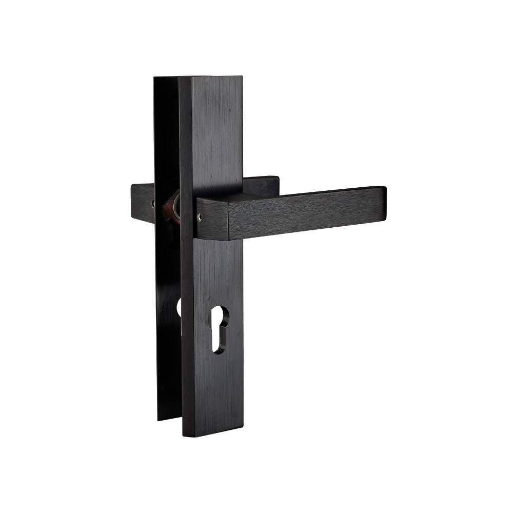 Maner cu sild usa exterior, Floko, 92 mm, pentru cilindru, aluminiu, negru