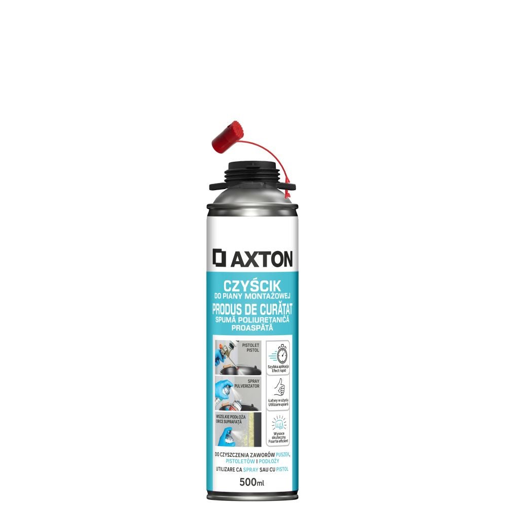 Spray pentru indepartarea spumei poliuretanice neintarite, Axton, 500 ml