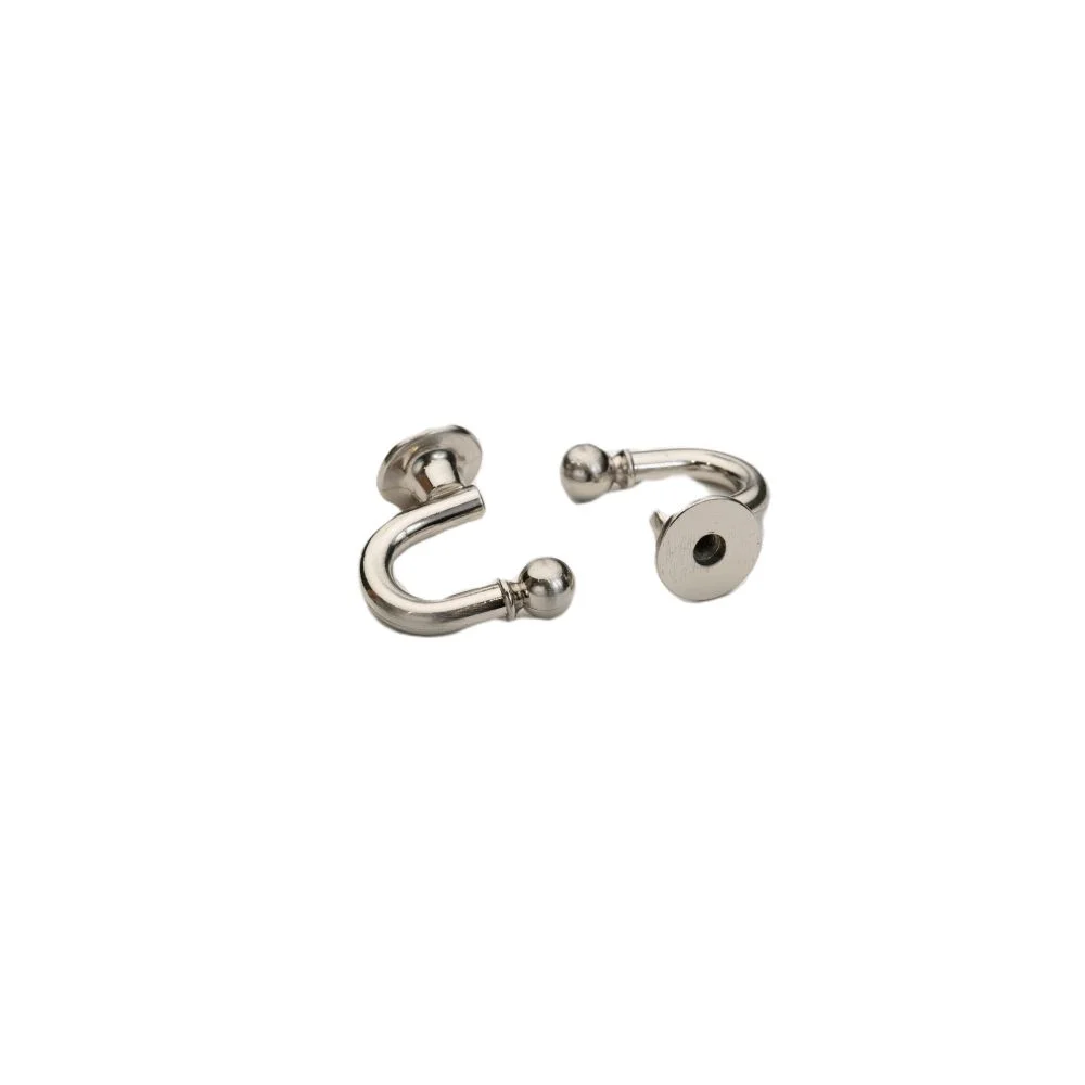 Carlig metal pentru prindere perdea/draperie, 2 buc/set, argintiu
