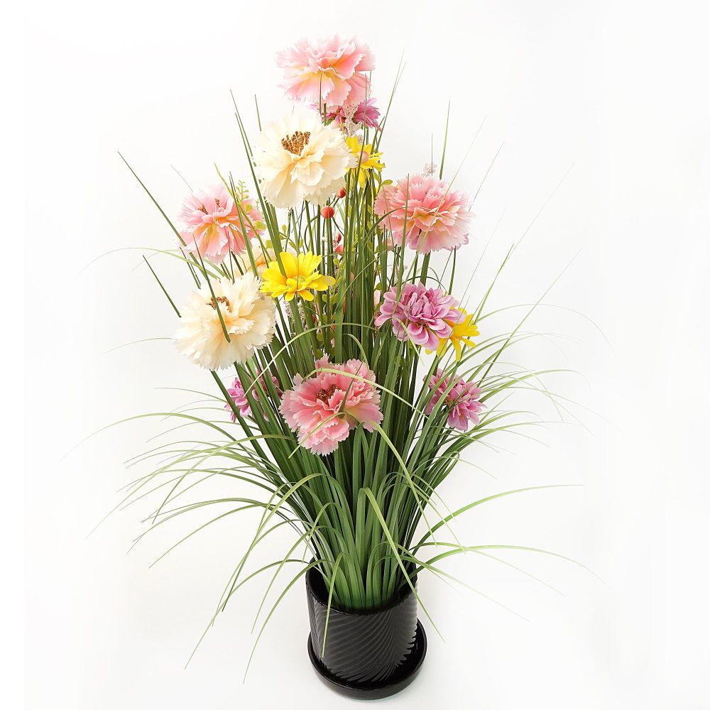 Aranjament decorativ, flori artificiale, H 40 cm, multicolor