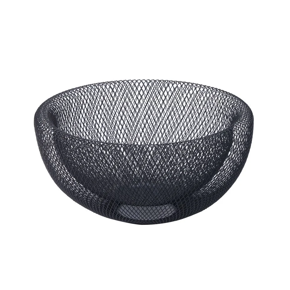 Cos fructe si legume, Delinia, din metal, Ø 29.5 x H 14.7 cm, negru