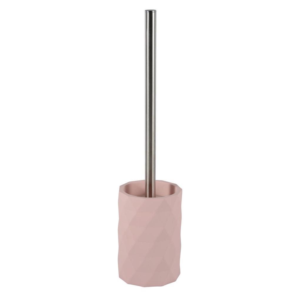 Perie WC Poly, din rasina, roz