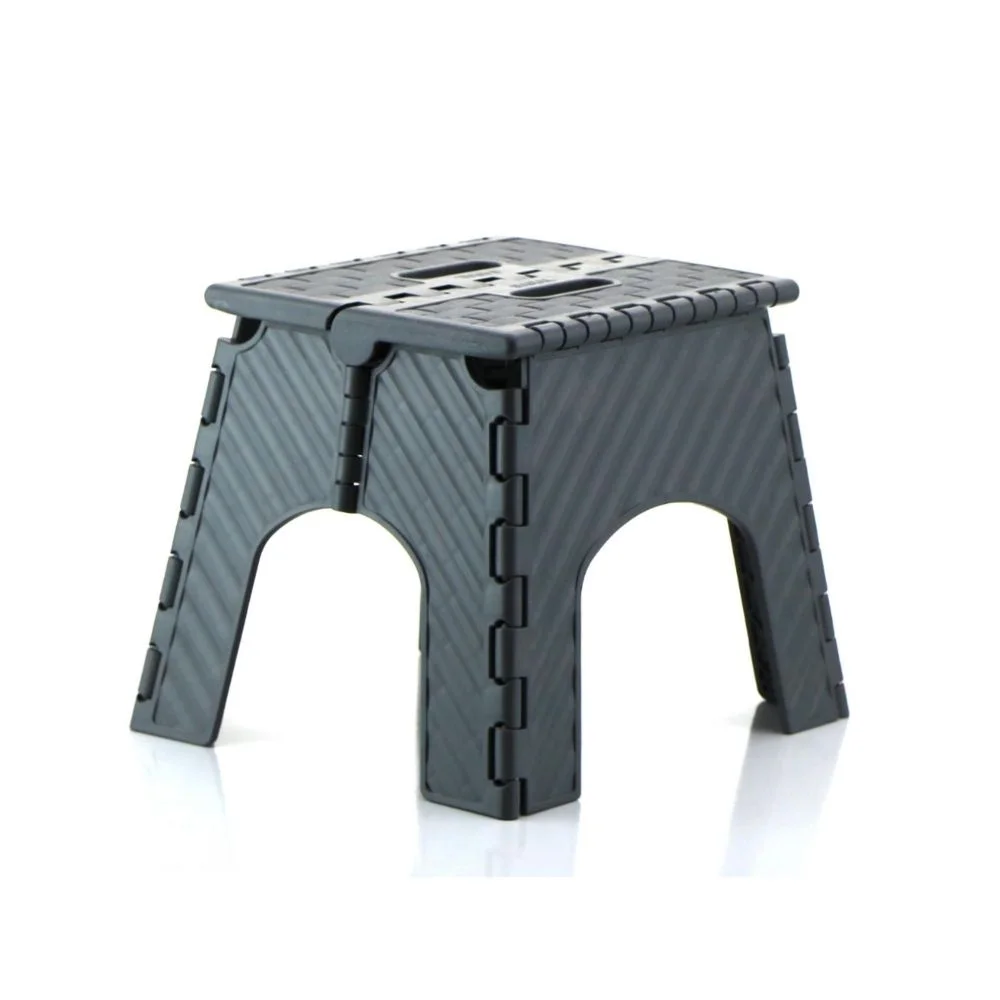 Taburet pliabil, 33 x 29 x 28 cm, plastic, gri