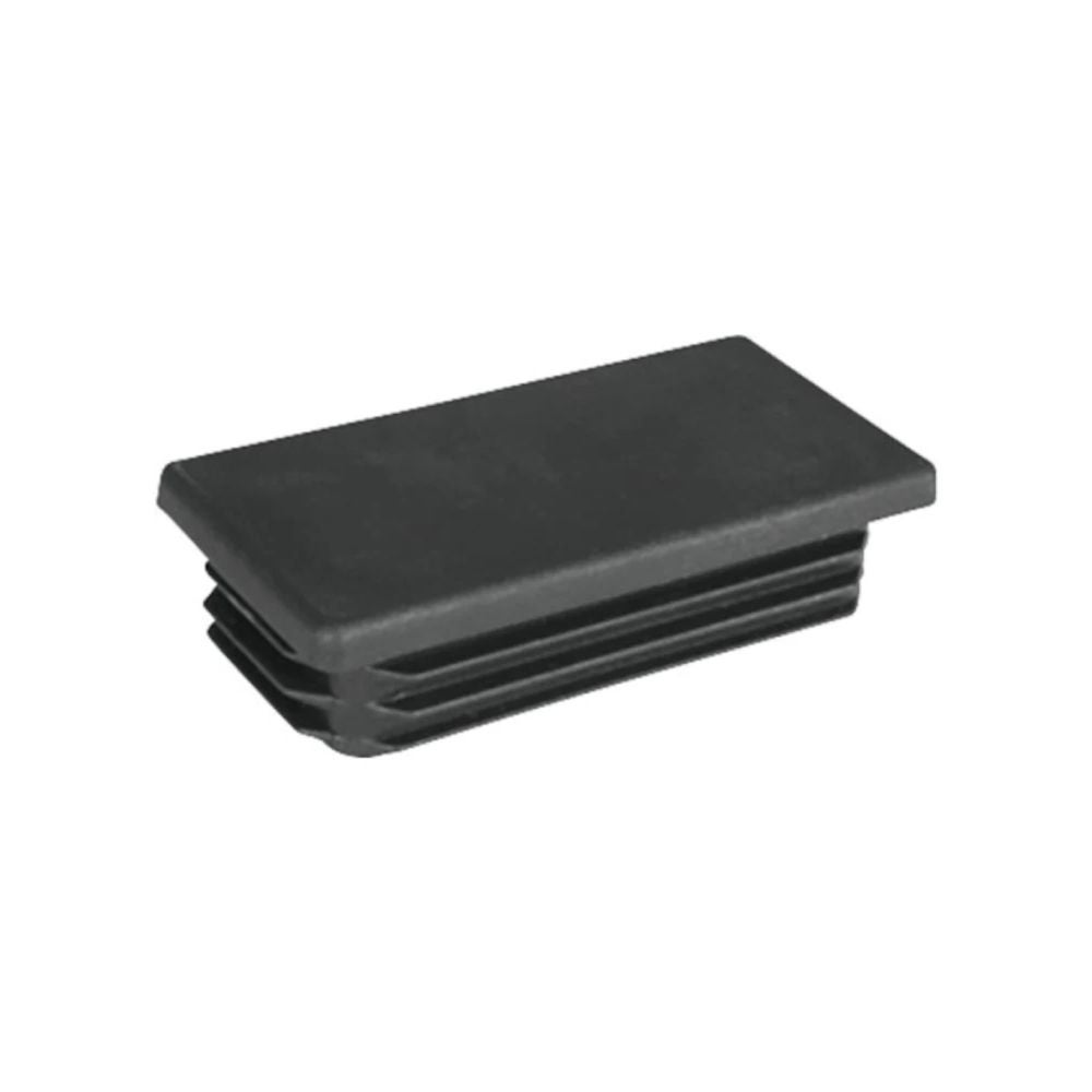 Set 10 capace din plastic pentru tevi rectangulare, 40 x 20 mm, negru