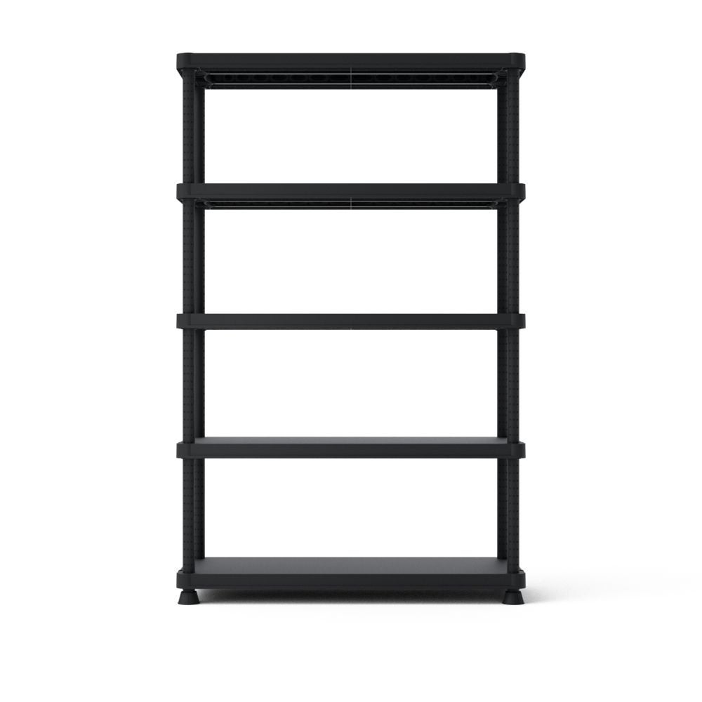 Raft din plastic Spaceo, pentru depozitare, 5 polite, 187 x 120 x 45 cm ...