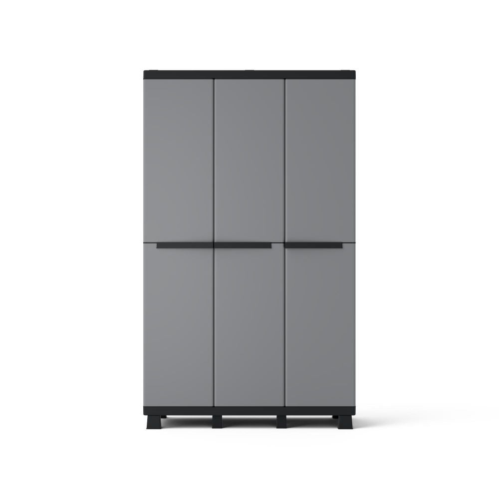 Dulap plastic Spaceo High, cu 3 usi, 170 x 102 x 39 cm, 3 polite, gri