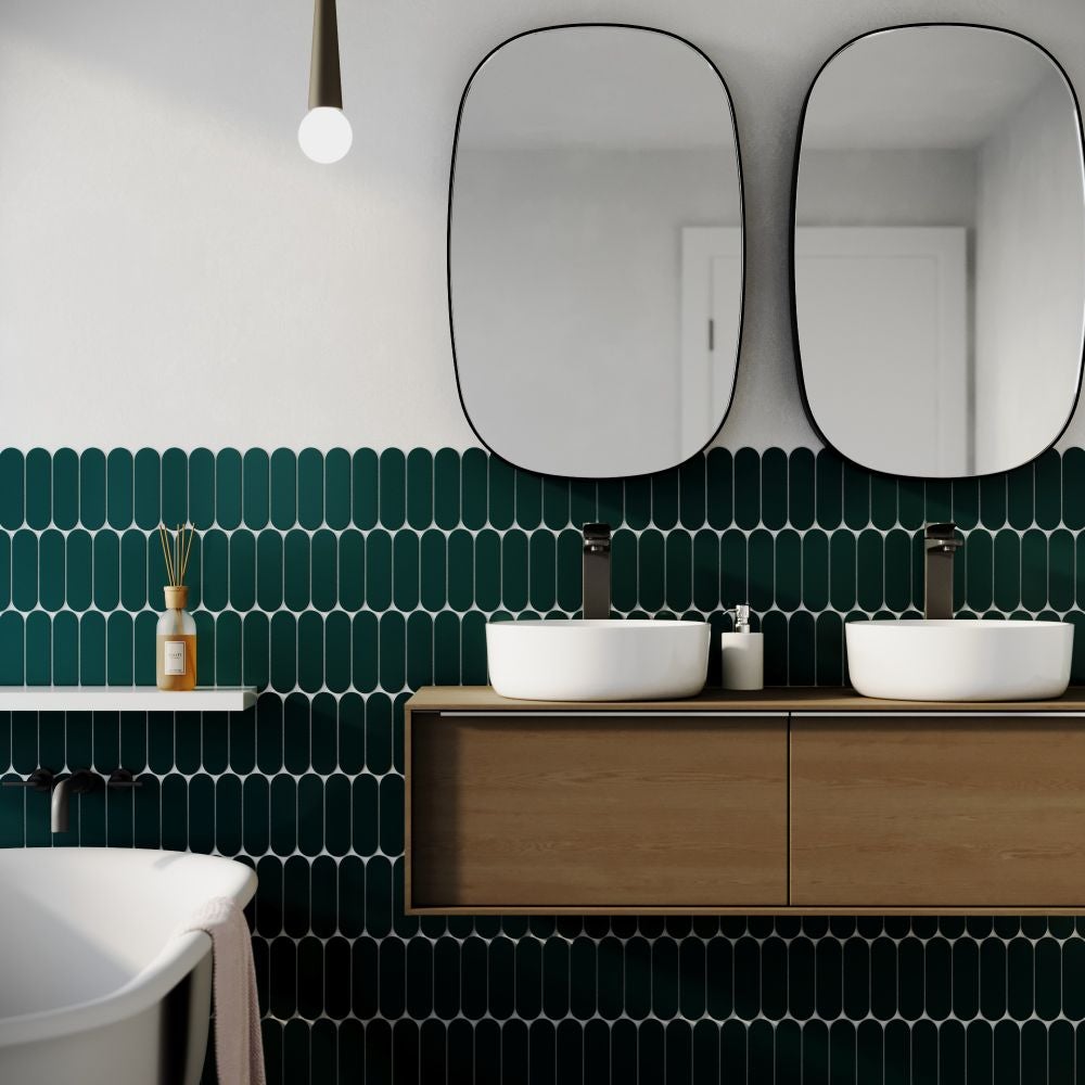 Mozaic din ceramica 27.3 x 29 cm, Artens Gellule, verde