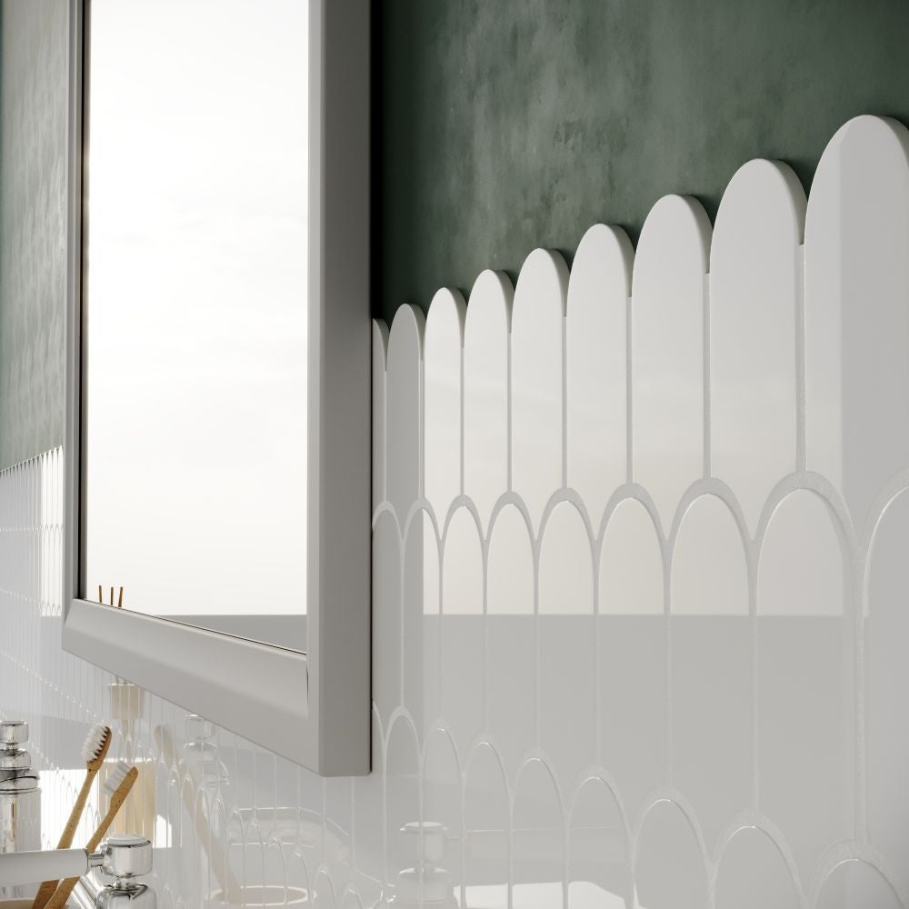 Mozaic din ceramica 28.5 x 29.75 cm, Artens Seashell, alb