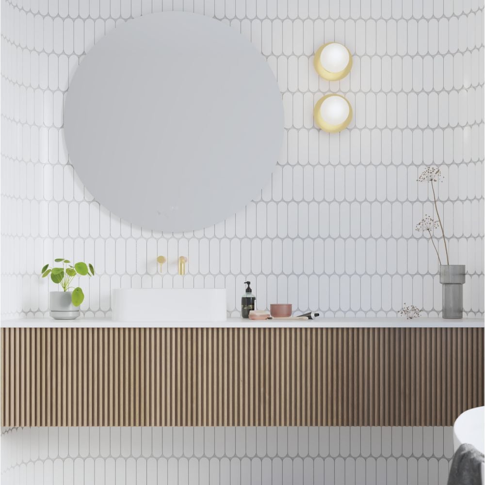 Mozaic din ceramica 27.3 x 29 cm, Artens Gellule, alb, lucios