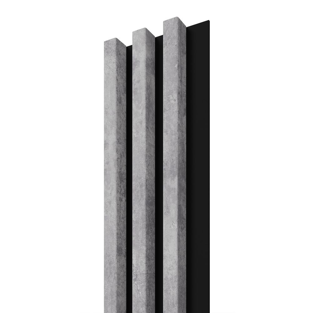 Panou riflaj decorativ, 2650x150x30mm, gri urban/negru