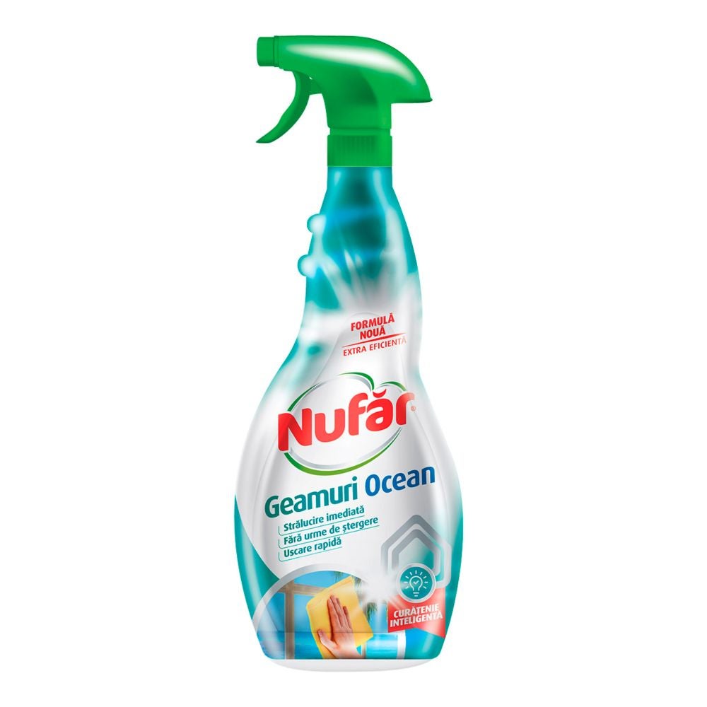 Solutie pentru curatarea geamurilor, Nufar, 0.5 L, parfum Ocean