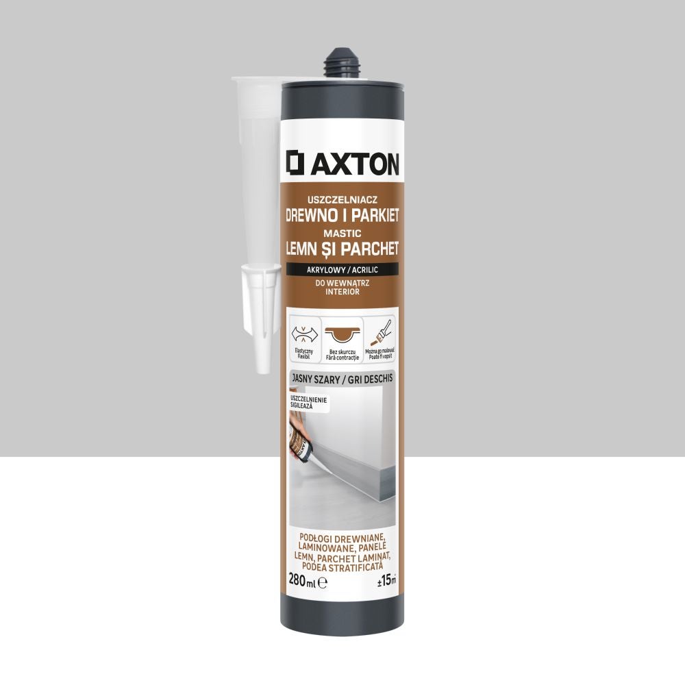 Mastic Axton, pentru lemn si parchet, gri deschis, 280 ml