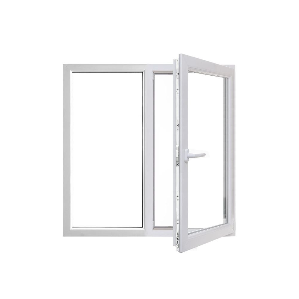 Fereastra PVC termopan, 4 camere, 100 x 100, deschidere dubla, dreapta, alb