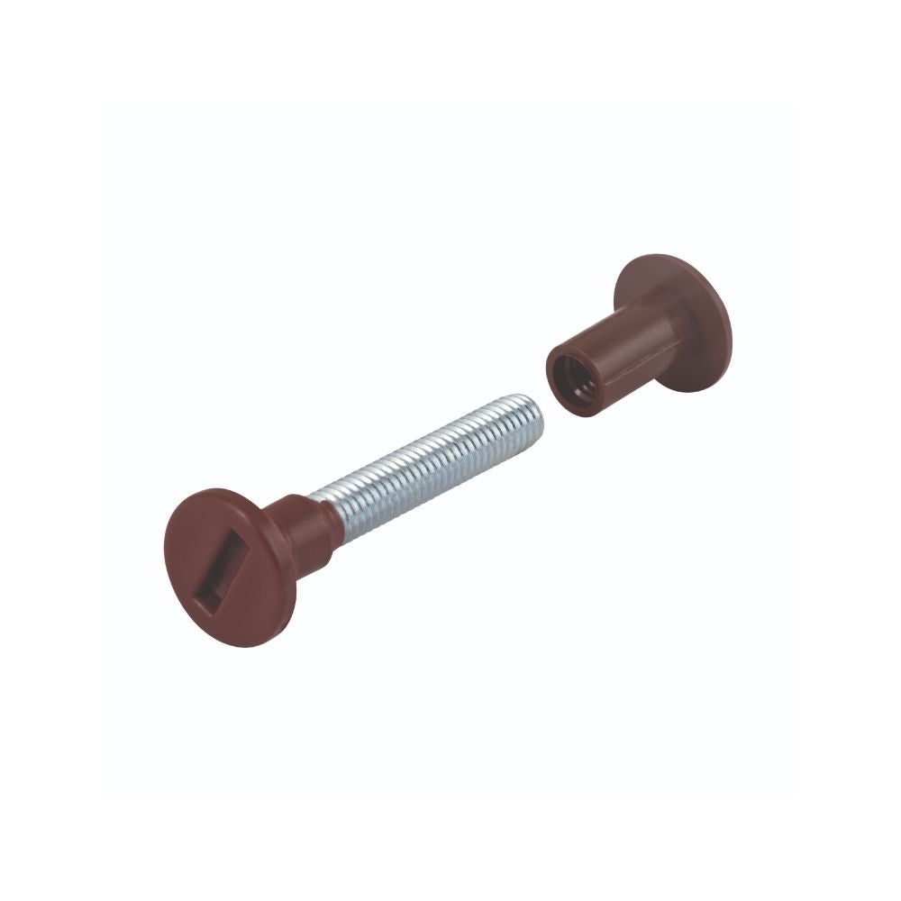 Surub conector, cap bombat, 30-40 mm, M6, maro (set 4 buc)