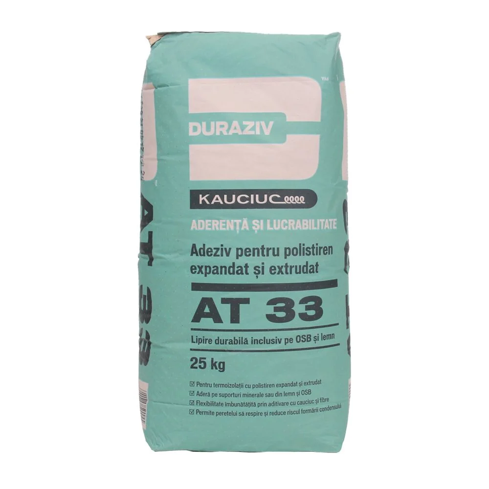 Duraziv AT33 Adeziv si masa de spaclu pentru OSB, pentru polistiren extrudat 25 kg