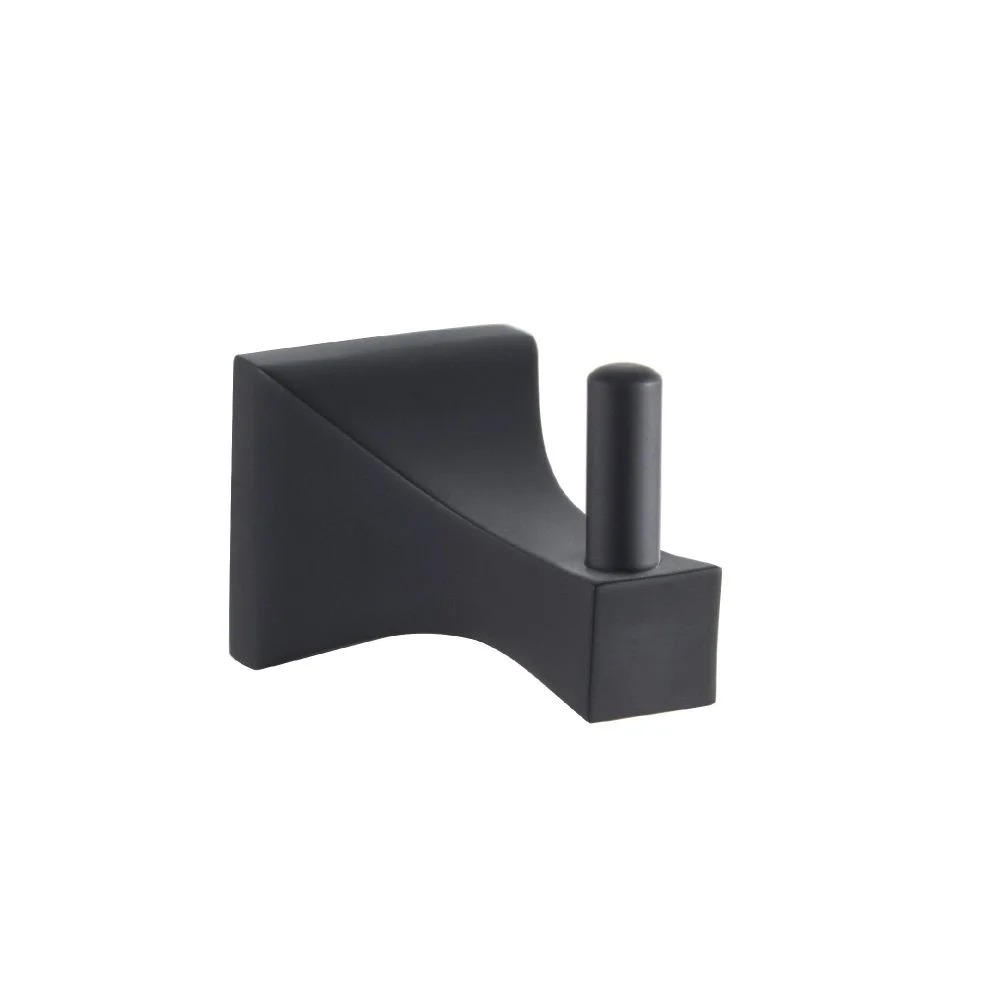 Cuier baie, o agatatoare, din metal, fixare prin gaurire, negru mat