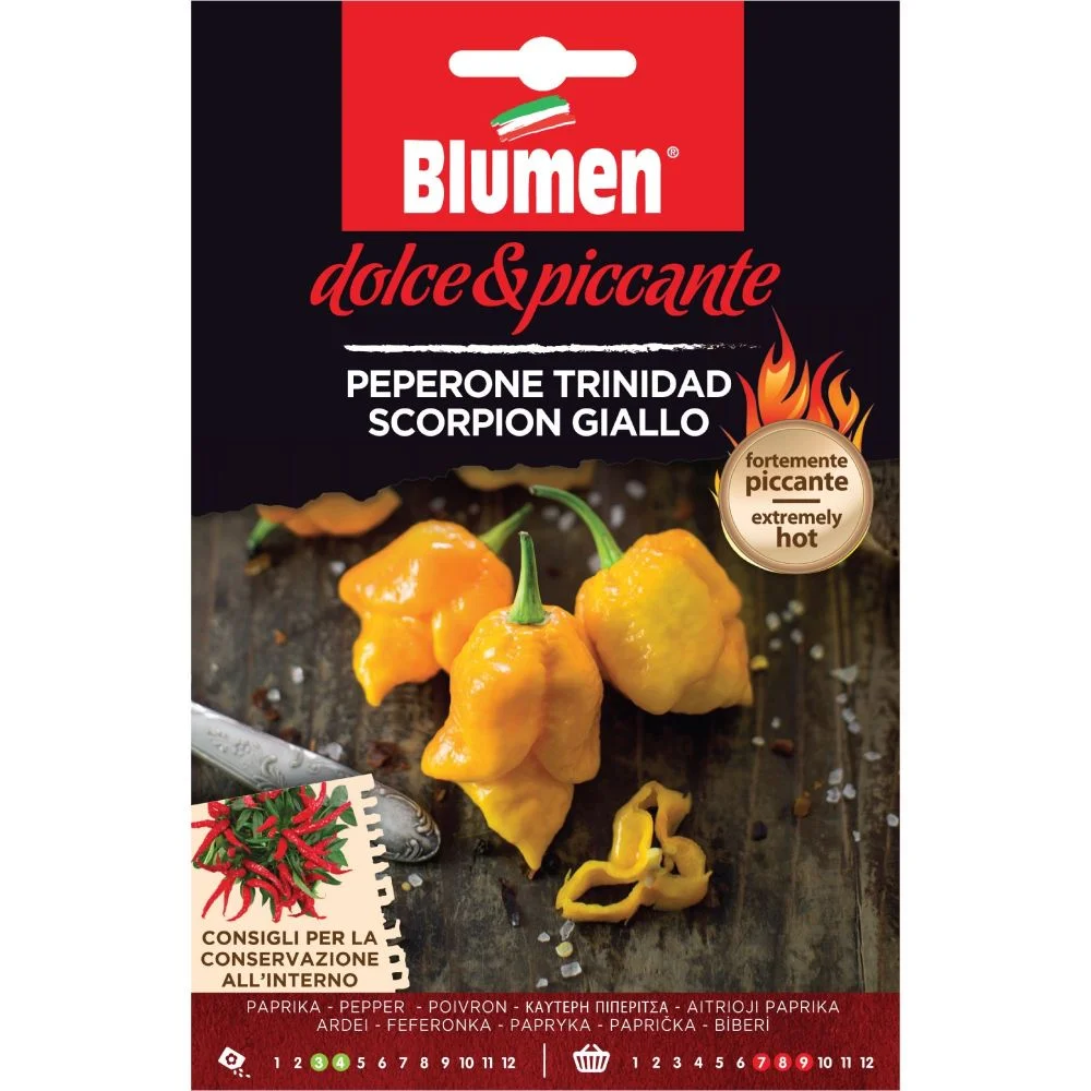 Seminte legume, ardei iute Trinidad Scorpino Giallo, Blumen