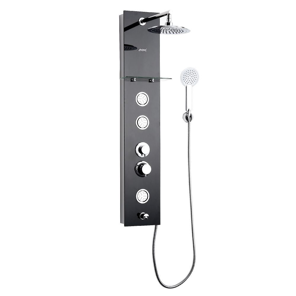 Panel dus Black, cu hidromasaj, 1 functie, negru