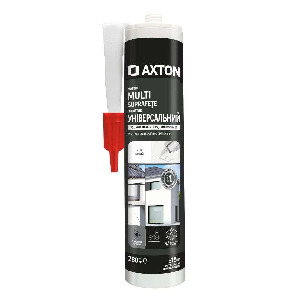 Mastic Axton, pentru universal, alb, 280 ml