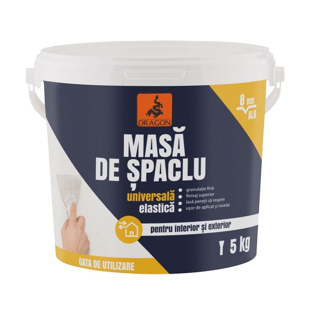 Masa de spaclu Dragon, universala, elastica, interior, alb, 5 kg