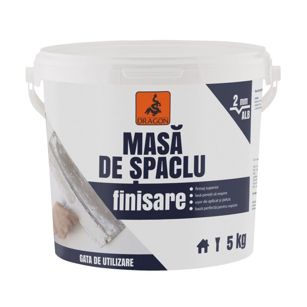 Masa de spaclu Dragon, pentru finisare, interior, alb, 5 kg