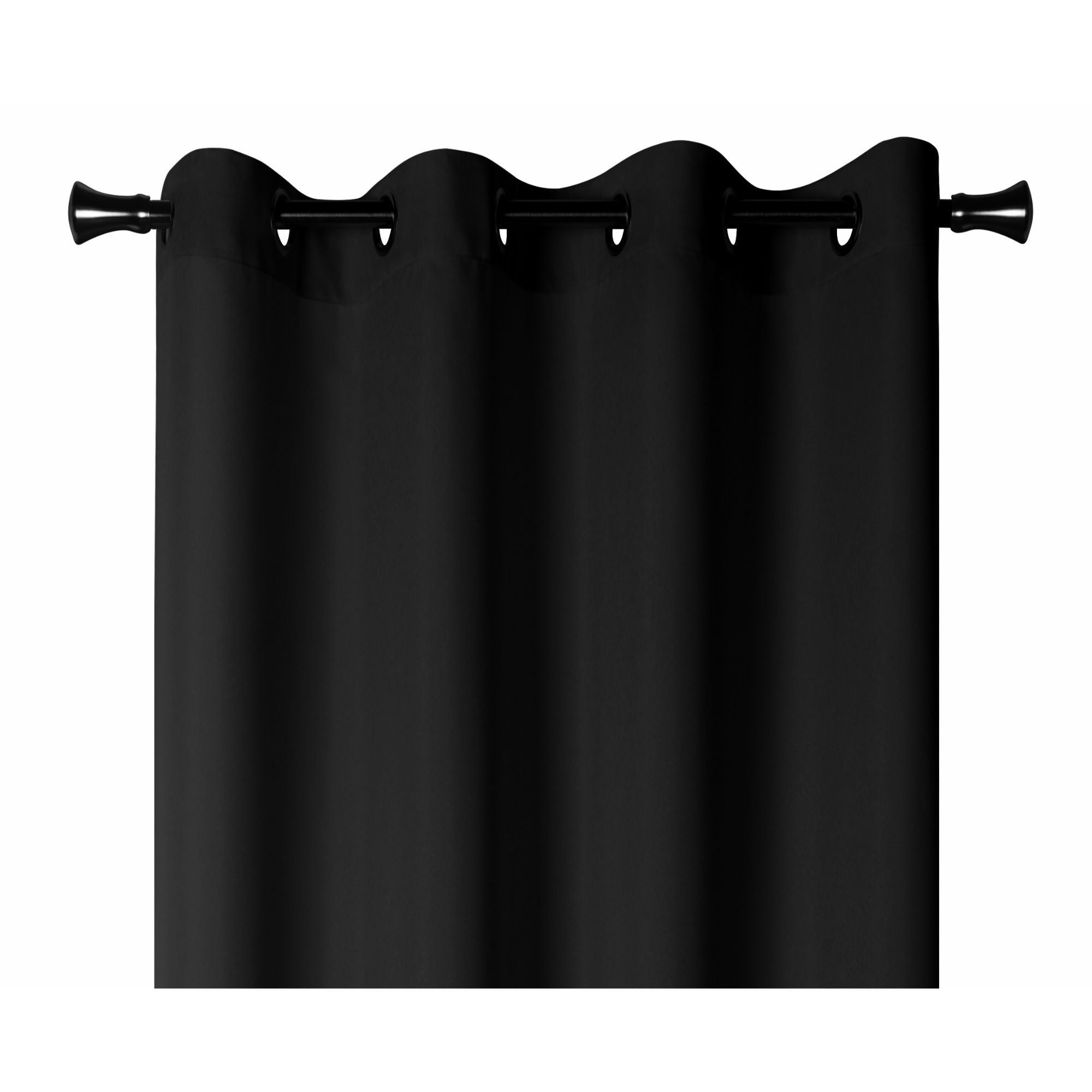 Draperie 140 x 260 cm Oxford, cu inele, negru