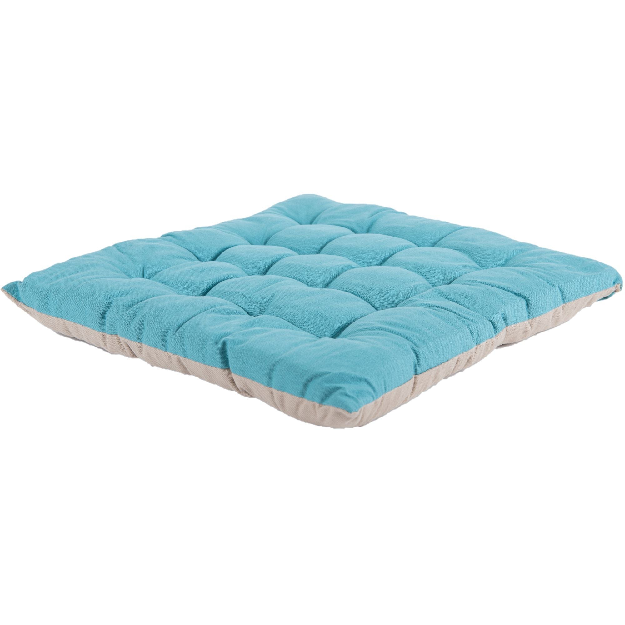 Perna scaun 40 x 40 cm cu doua fete turcoaz/bej