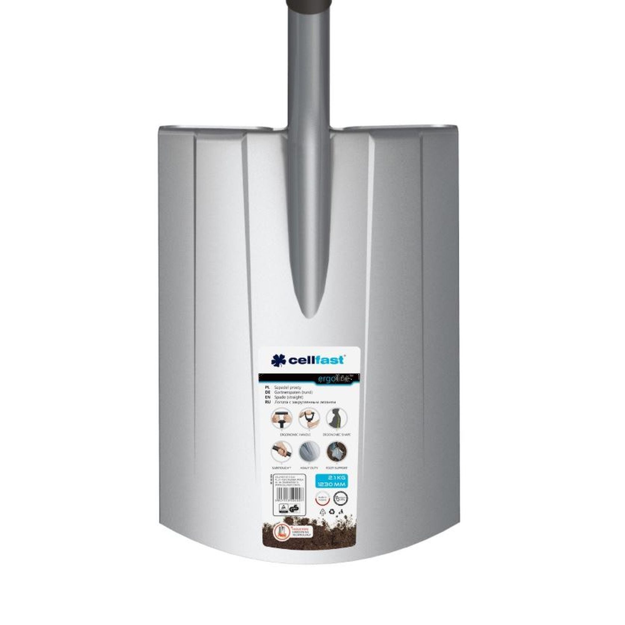 Cazma cu varf plat Ergo CellFast, otel, coada otel, L 123 cm