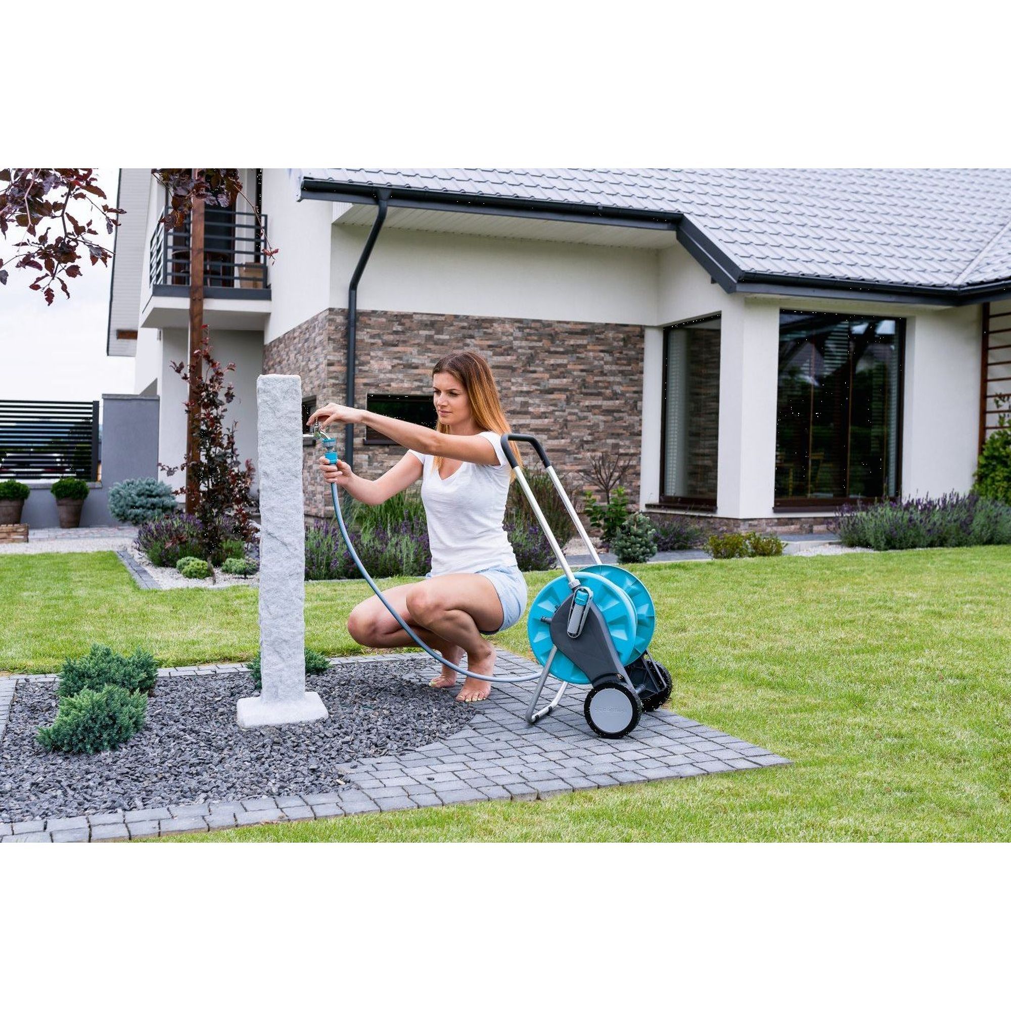 Carucior cu furtun gradina, CellFast, Ø 12.5 mm x 20 m, 25 bar ...