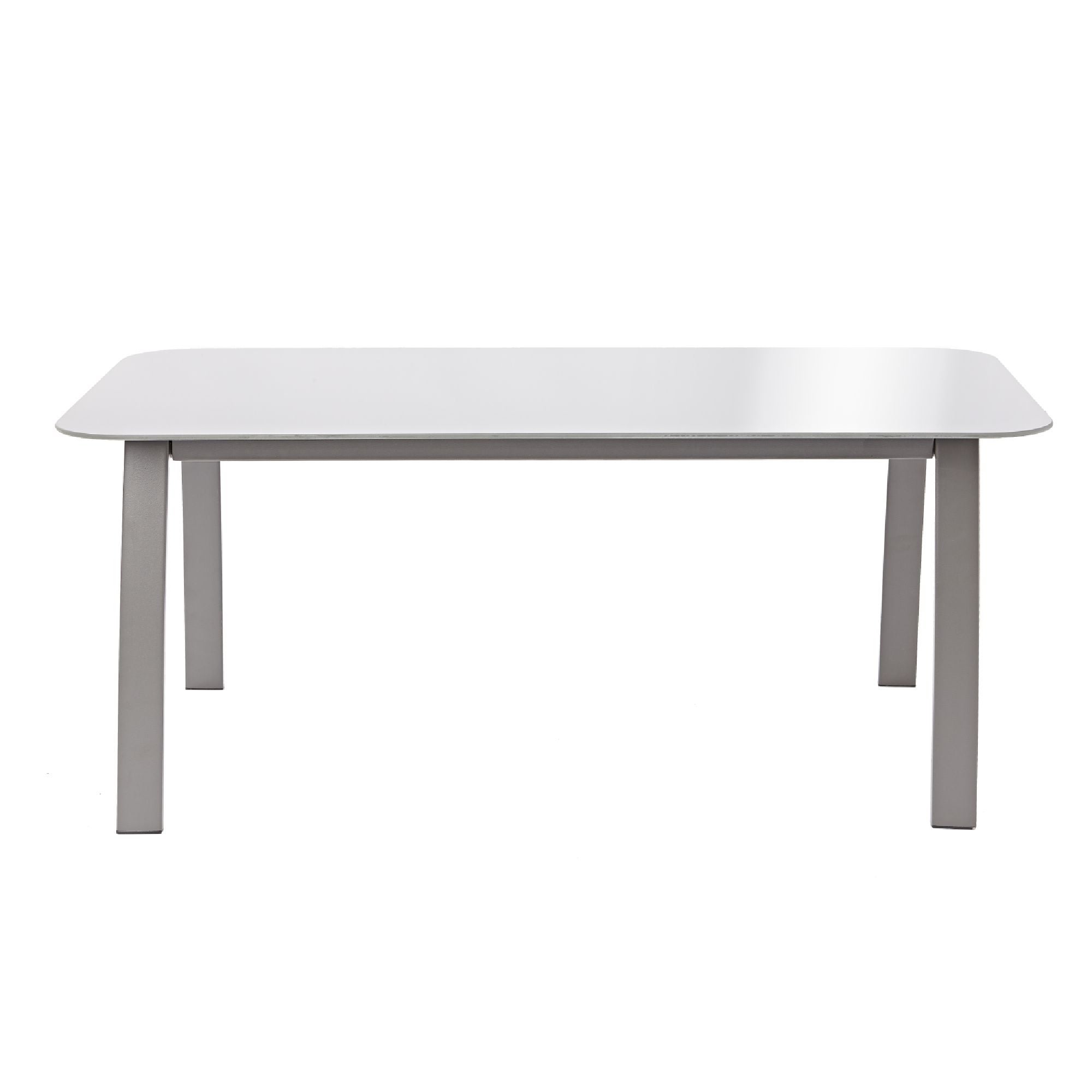 Masuta gradina Alma, pentru 4 persoane, otel/sticla, 85 x 45 x 35 cm, gri